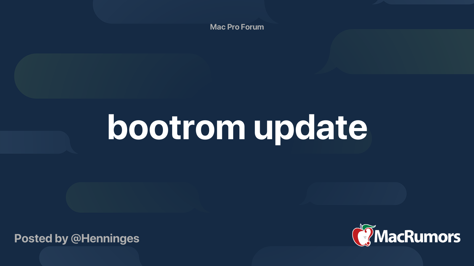 bootrom update | MacRumors Forums