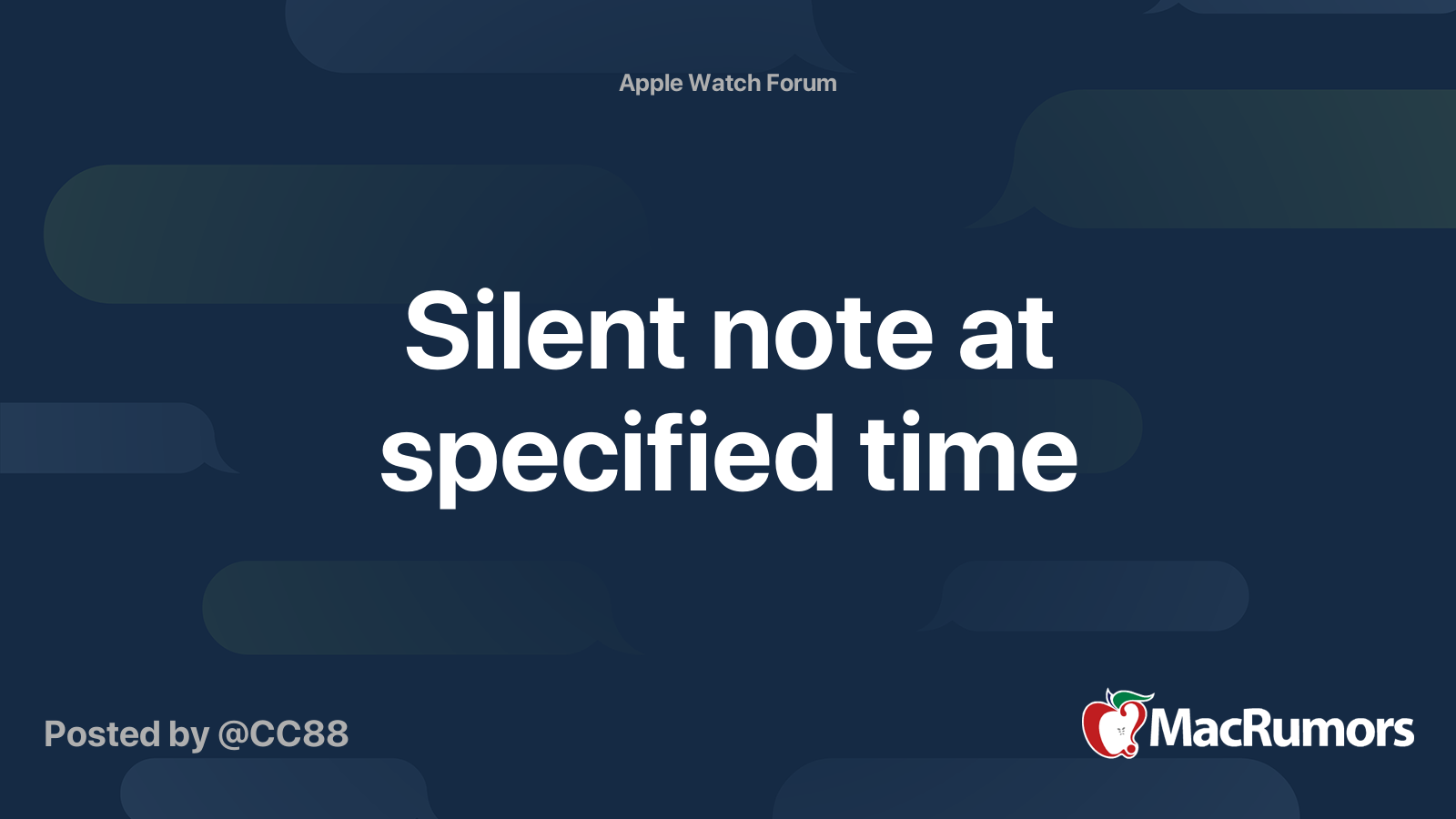 Silent note at specified time | MacRumors Forums