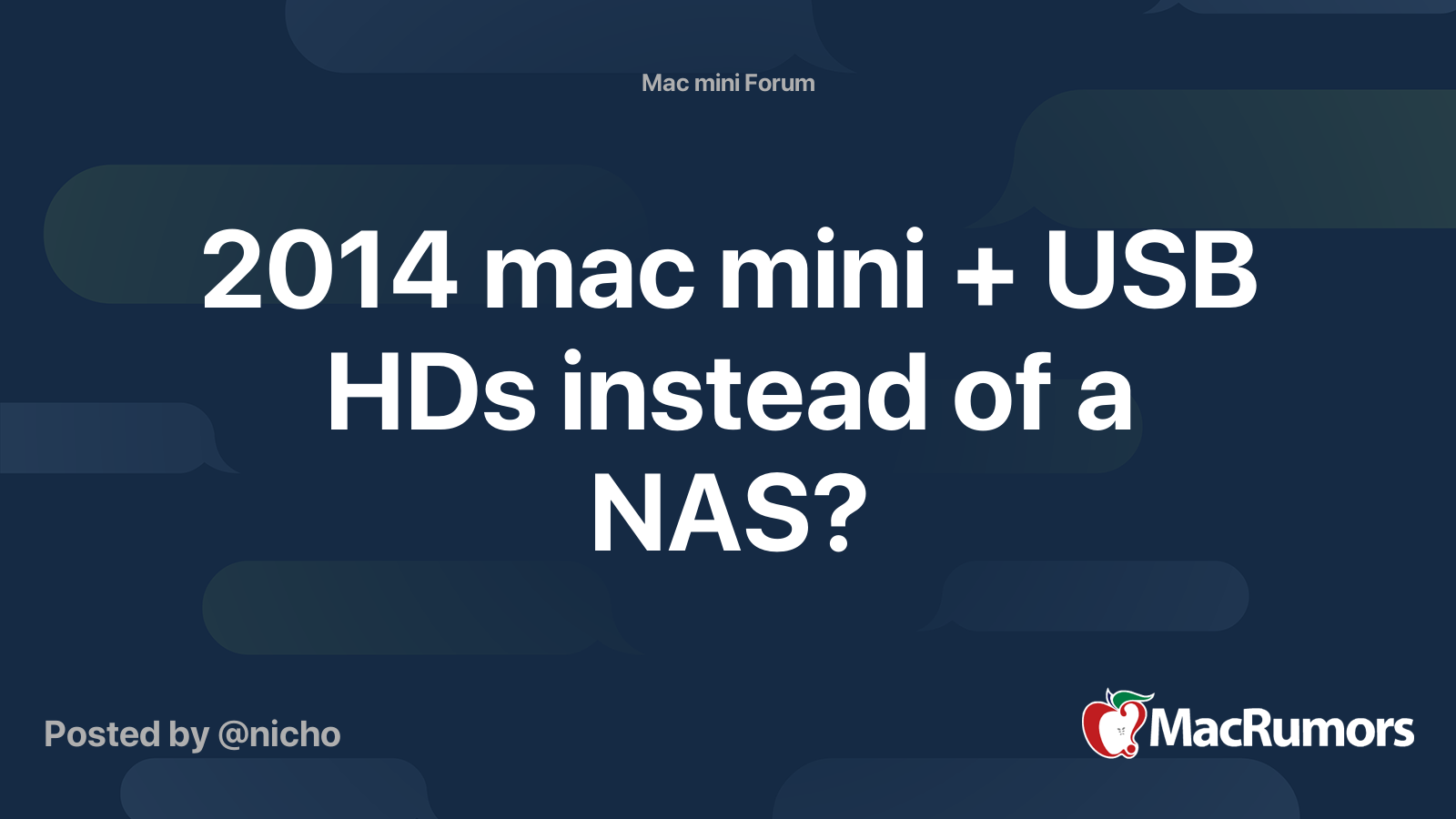 2014 mac mini + USB HDs instead of a NAS? | MacRumors Forums