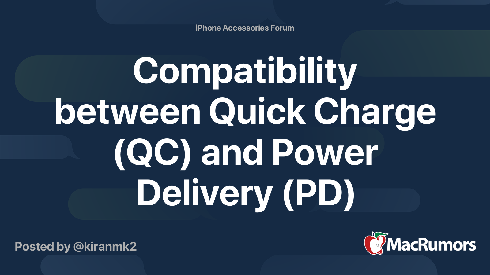 Compatibility between Quick Charge (QC) and Power Delivery (PD ...