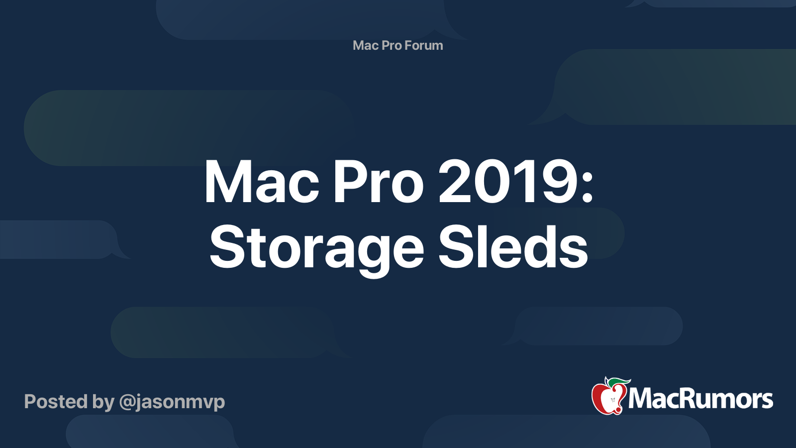 Mac Pro 2019: Storage Sleds | MacRumors Forums