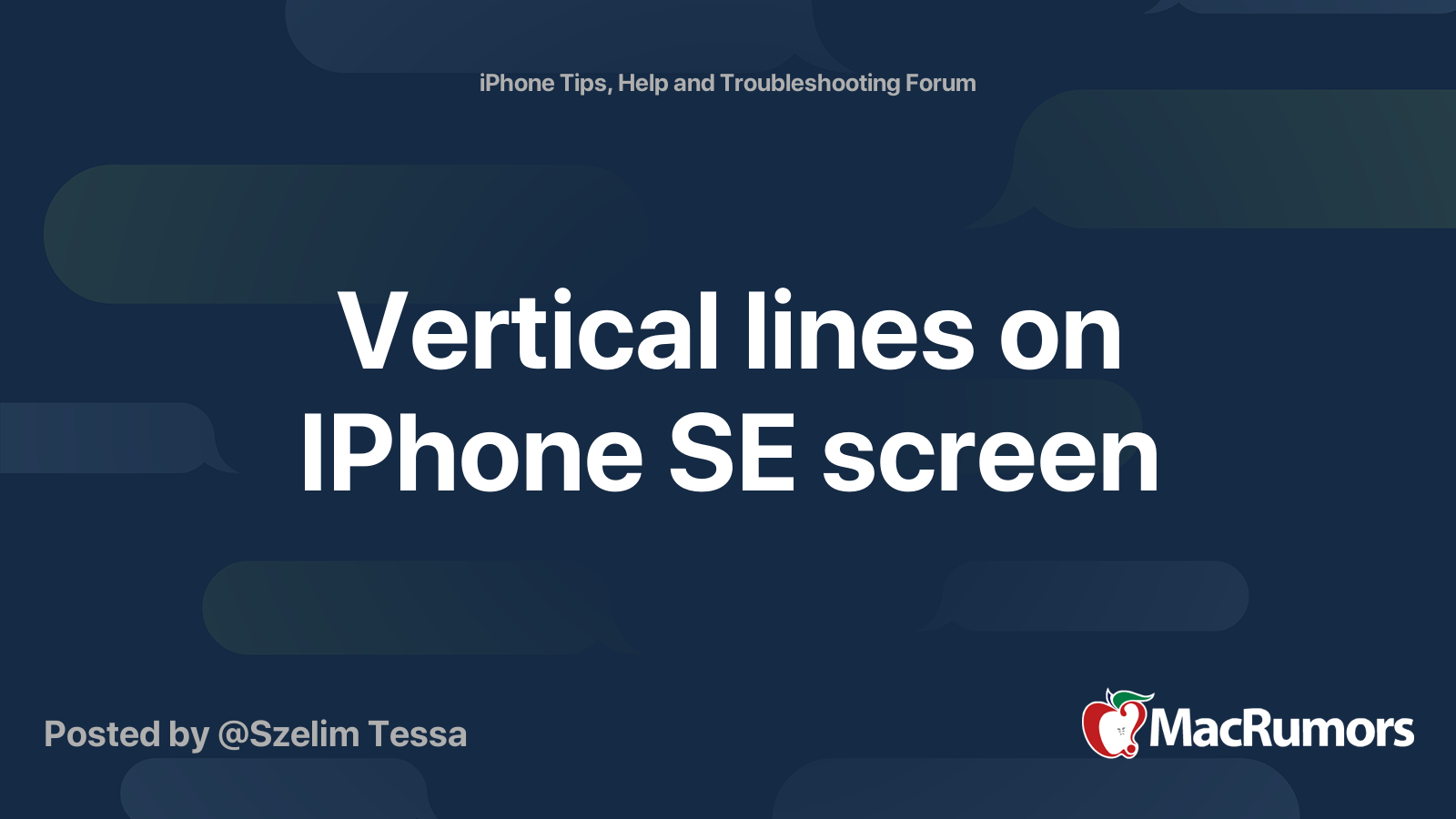 Vertical lines on IPhone SE screen | MacRumors Forums