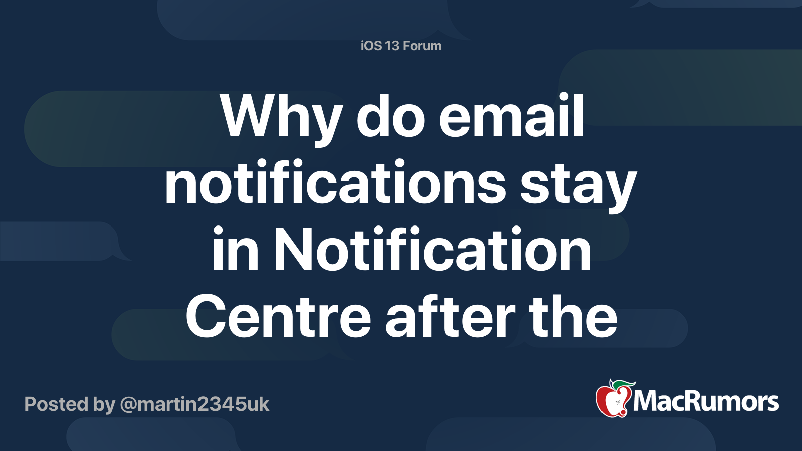 Why do email notifications stay in Notification Centre after the emails ...