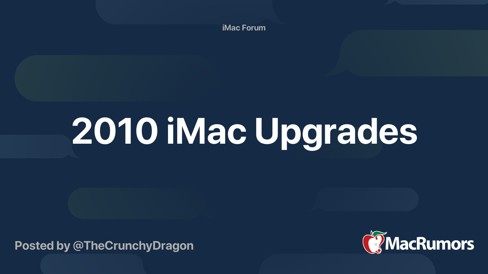 2010 iMac Upgrades | MacRumors Forums
