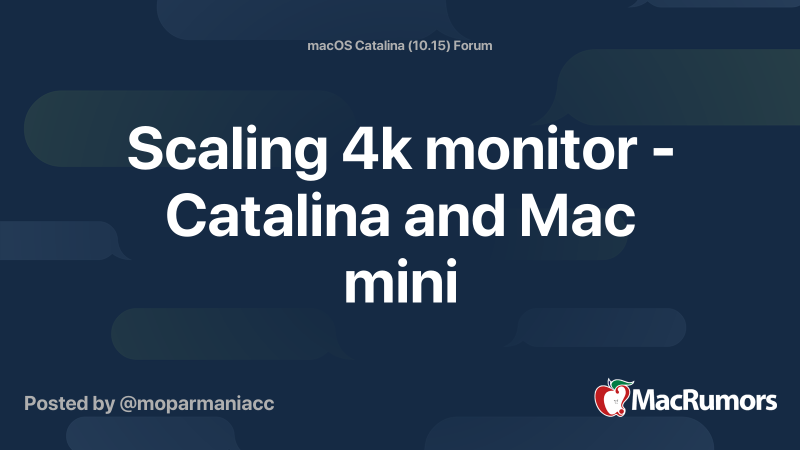 Scaling 4k monitor - Catalina and Mac mini | MacRumors Forums