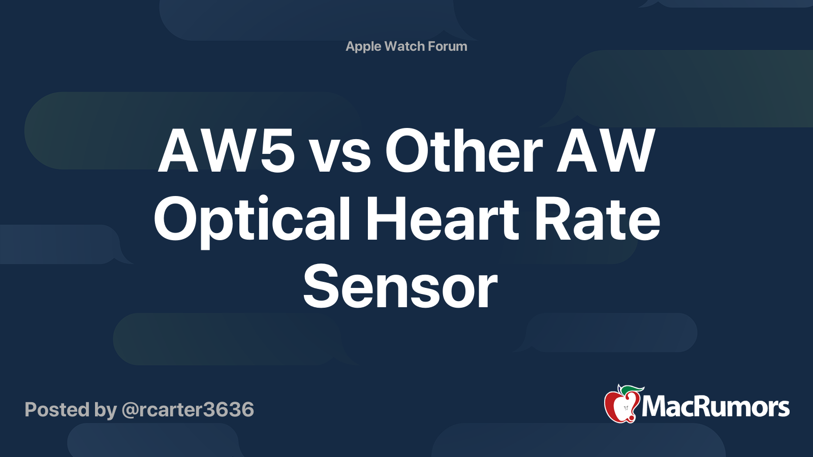 AW5 vs Other AW Optical Heart Rate Sensor | MacRumors Forums