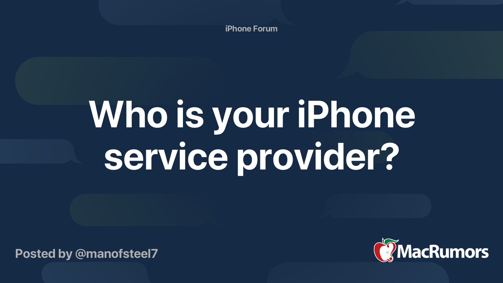 Who is your iPhone service provider? | MacRumors Forums