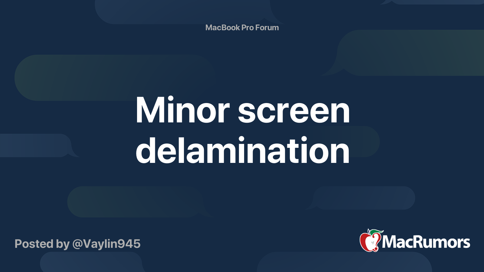 Minor screen delamination | MacRumors Forums