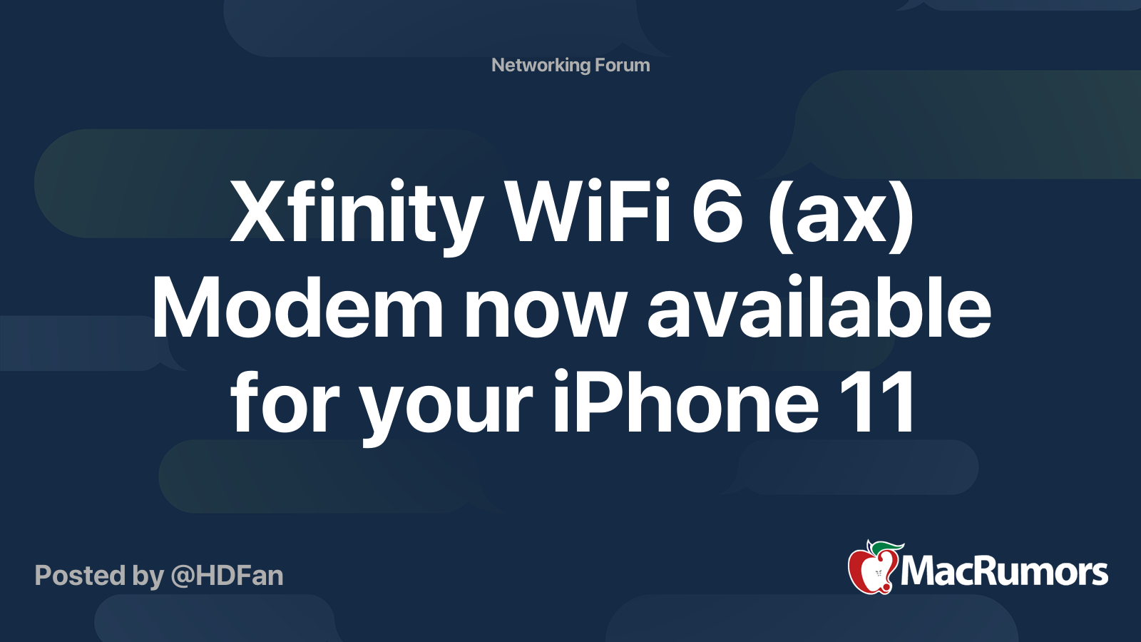 Xfinity WiFi 6 (ax) Modem now available for your iPhone 11 | MacRumors ...