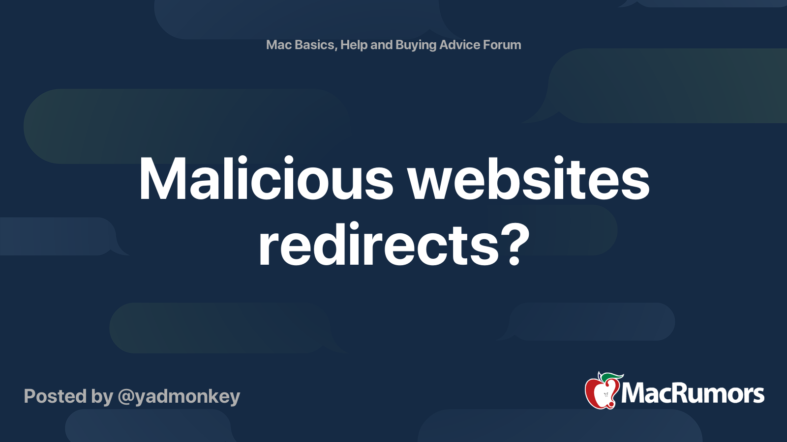 Malicious websites redirects? | MacRumors Forums