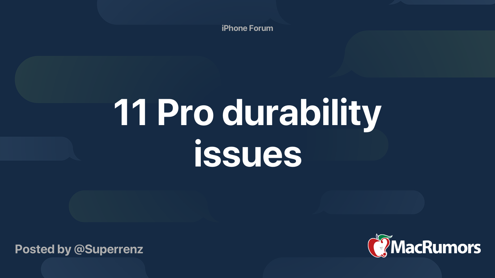 11 Pro durability issues | MacRumors Forums