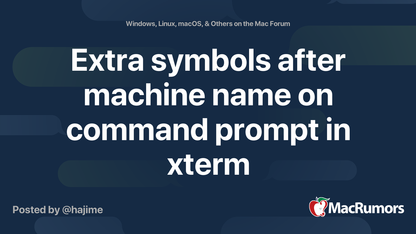 Extra symbols after machine name on command prompt in xterm | MacRumors ...