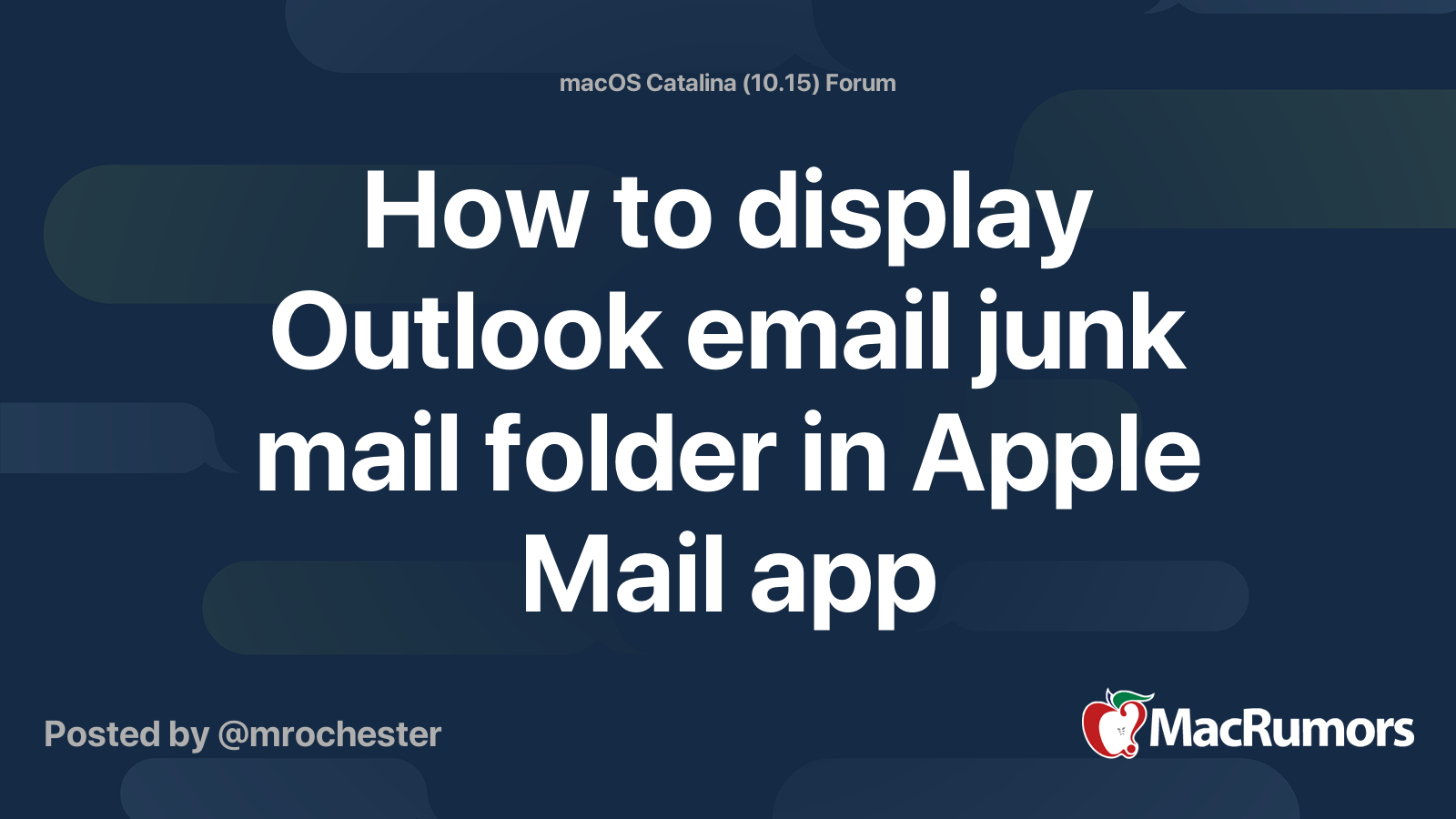 How to display Outlook email junk mail folder in Apple Mail app ...