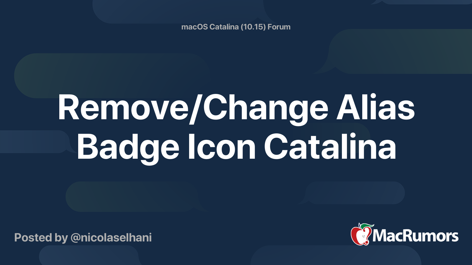 Remove/Change Alias Badge Icon Catalina | MacRumors Forums