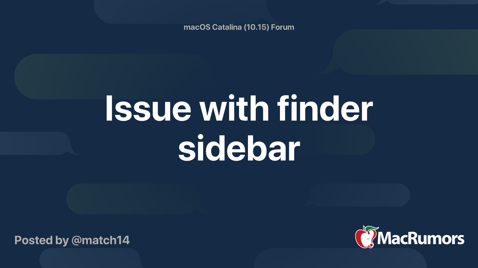 Issue with finder sidebar | MacRumors Forums