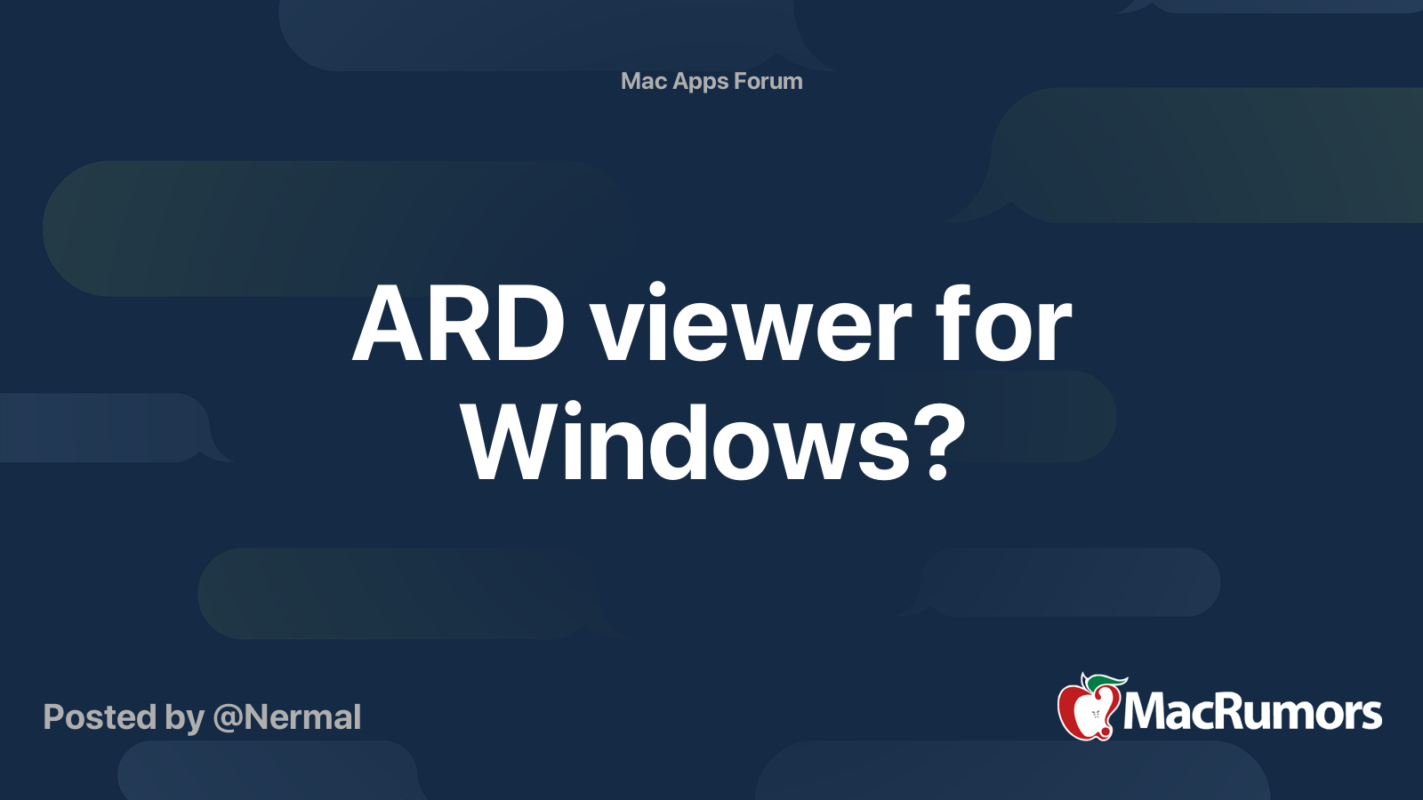 ARD viewer for Windows? | MacRumors Forums