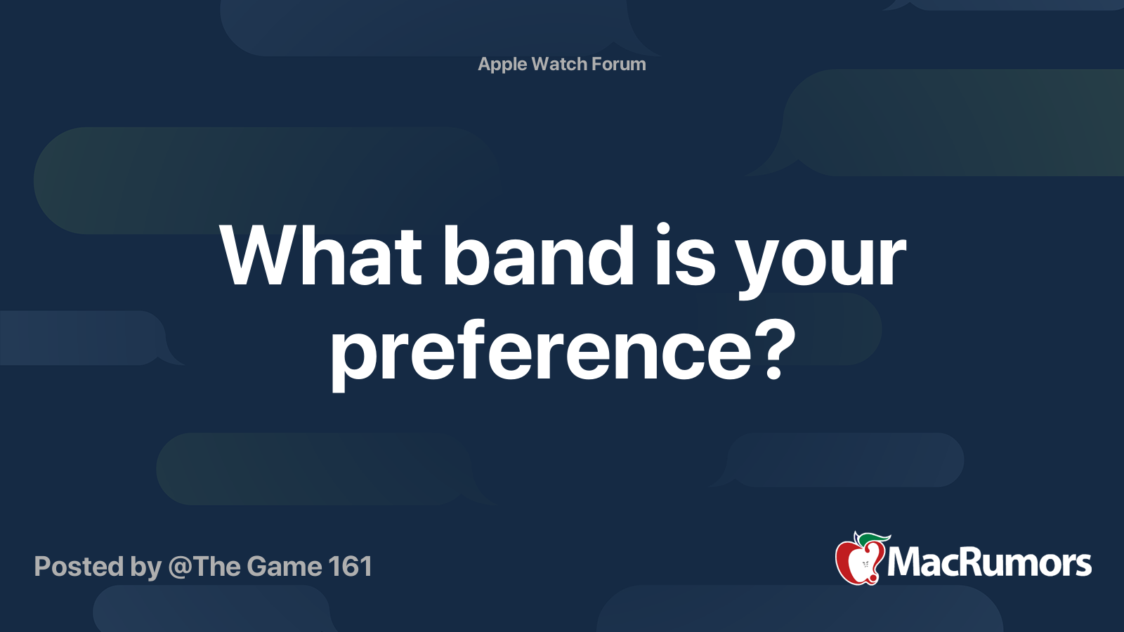 What band is your preference? | MacRumors Forums