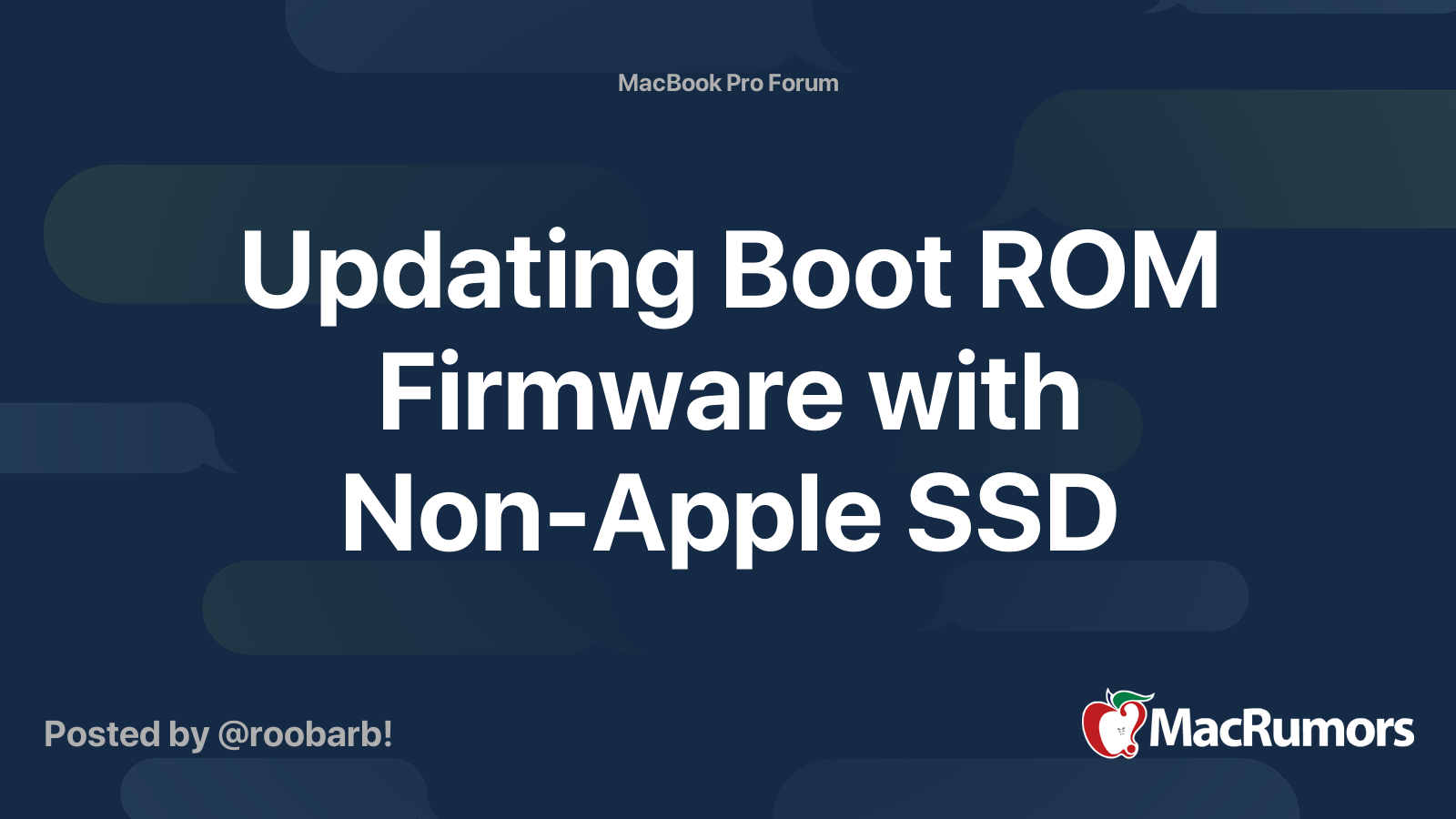 Updating Boot ROM Firmware with Non-Apple SSD | MacRumors Forums