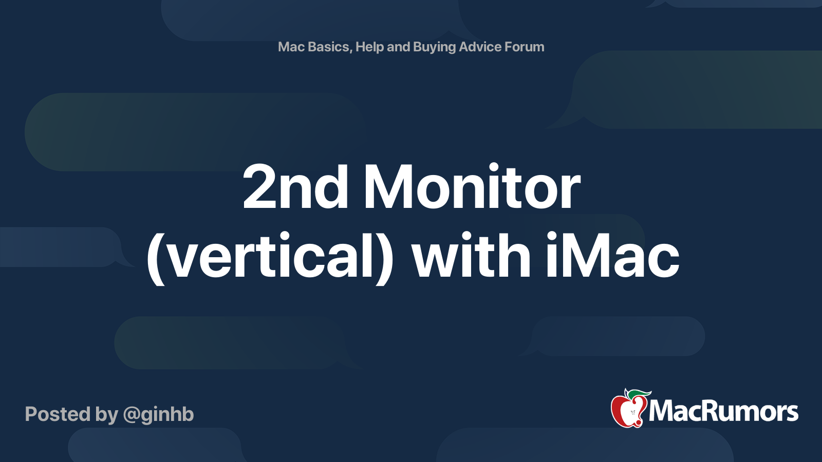 2nd Monitor (vertical) with iMac | MacRumors Forums