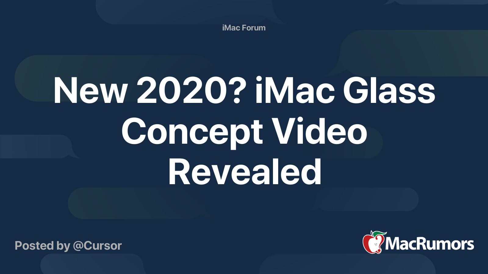 New 2020? iMac Glass Concept Video Revealed | MacRumors Forums