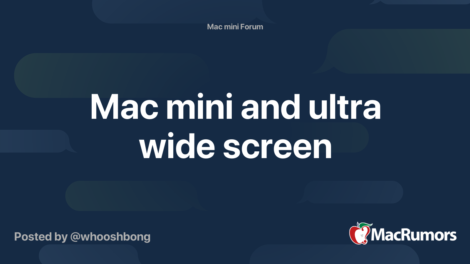 Mac mini and ultra wide screen | MacRumors Forums