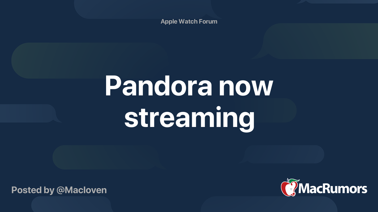 Pandora now streaming | MacRumors Forums