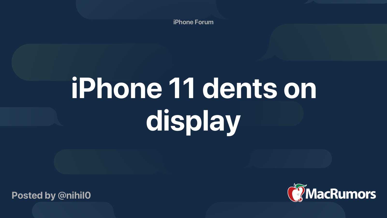 iPhone 11 dents on display | MacRumors Forums
