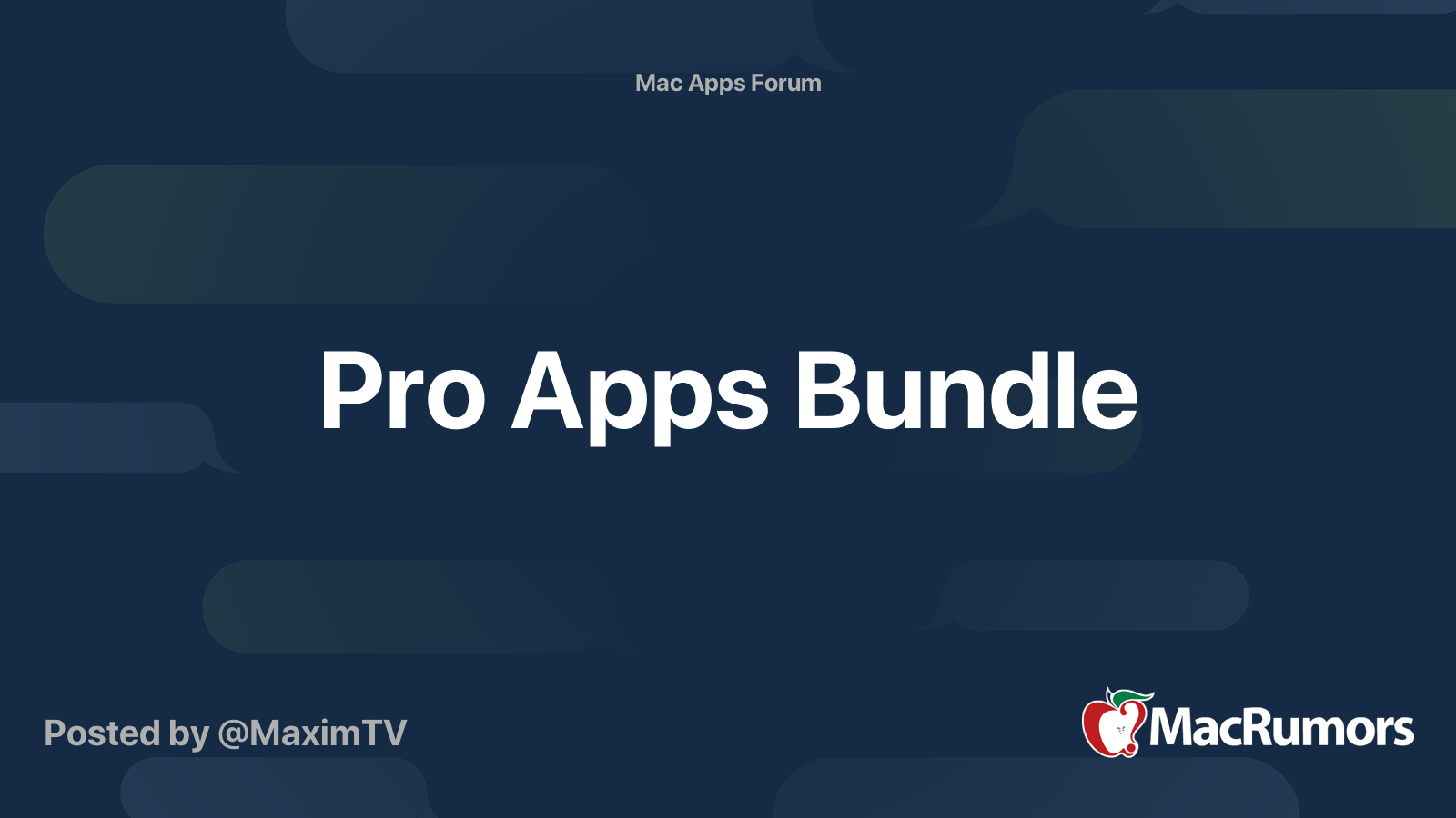 Pro Apps Bundle | MacRumors Forums