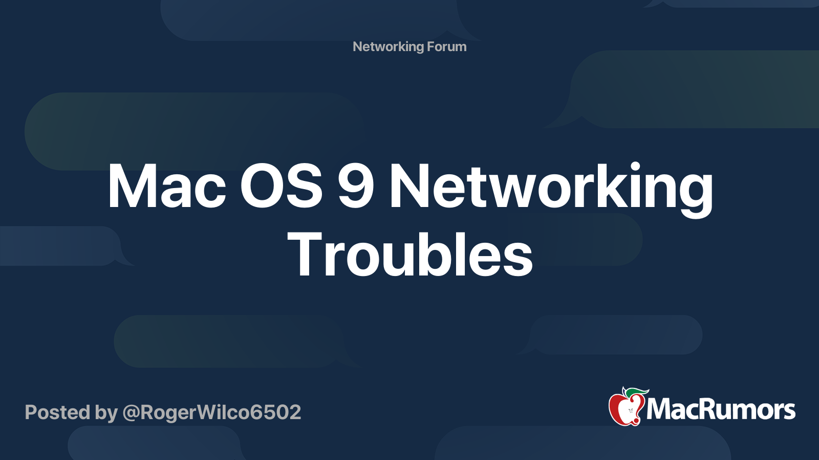 Mac OS 9 Networking Troubles | MacRumors Forums