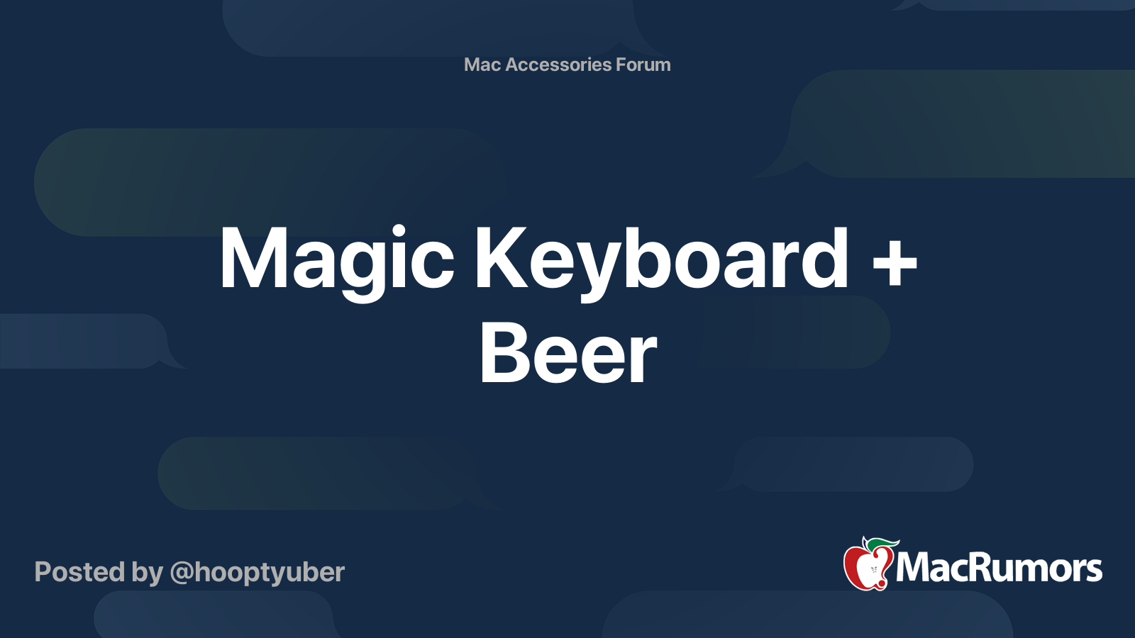 Magic Keyboard + Beer | MacRumors Forums