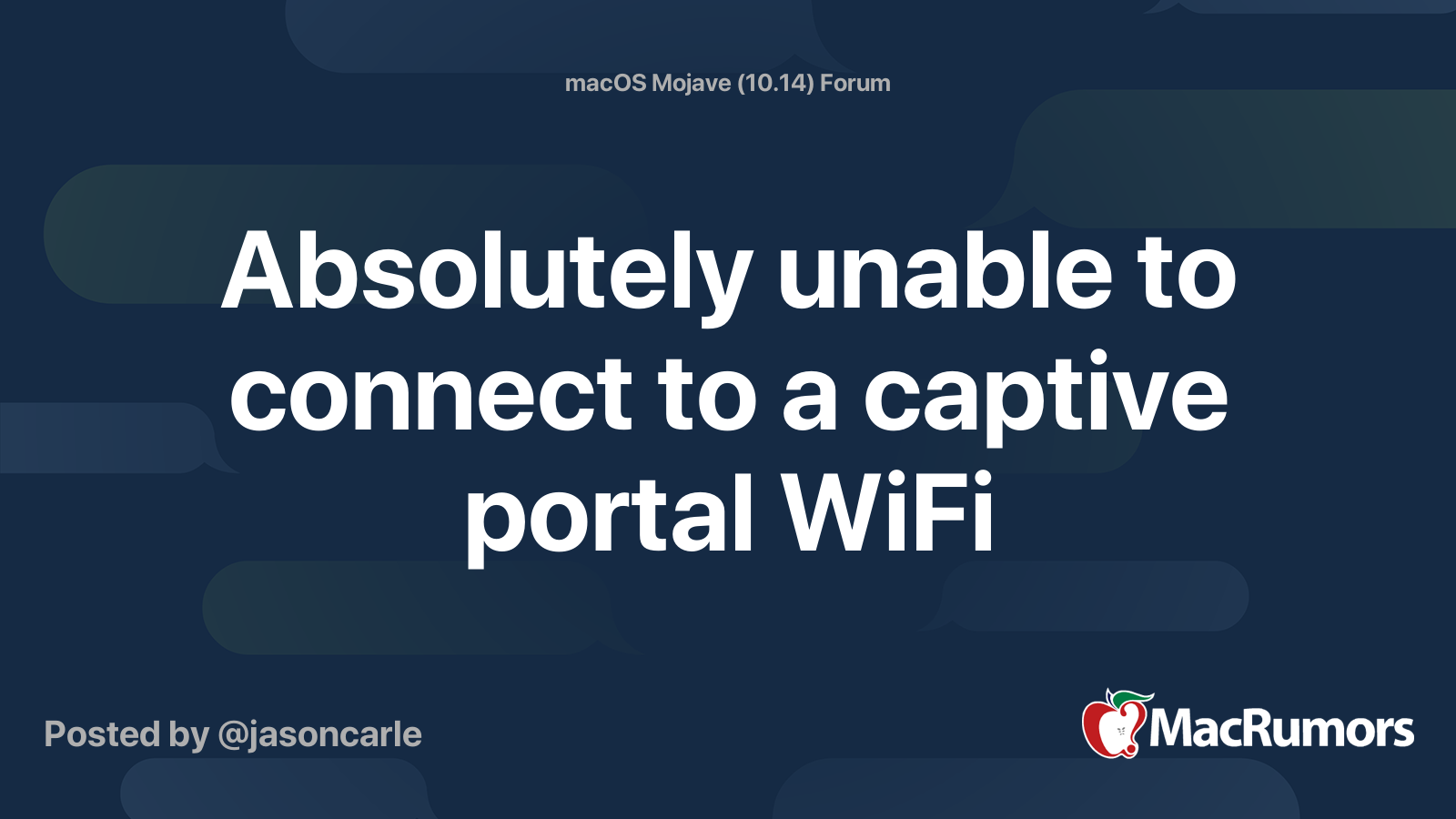 Absolutely unable to connect to a captive portal WiFi | MacRumors Forums