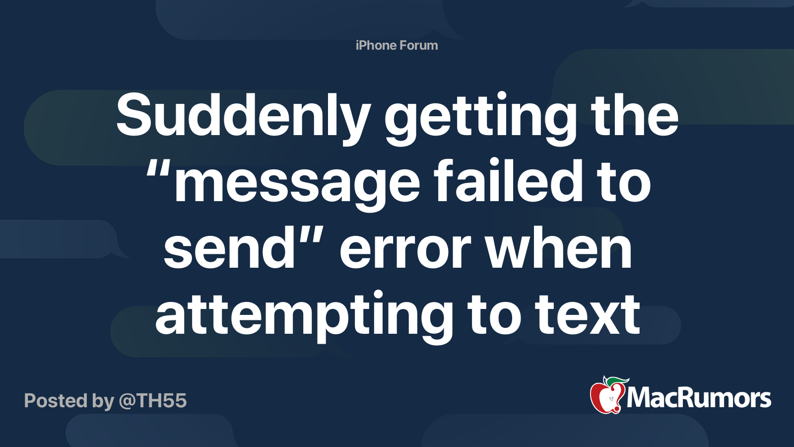 Suddenly getting the “message failed to send” error when attempting to text my friend who is an ...