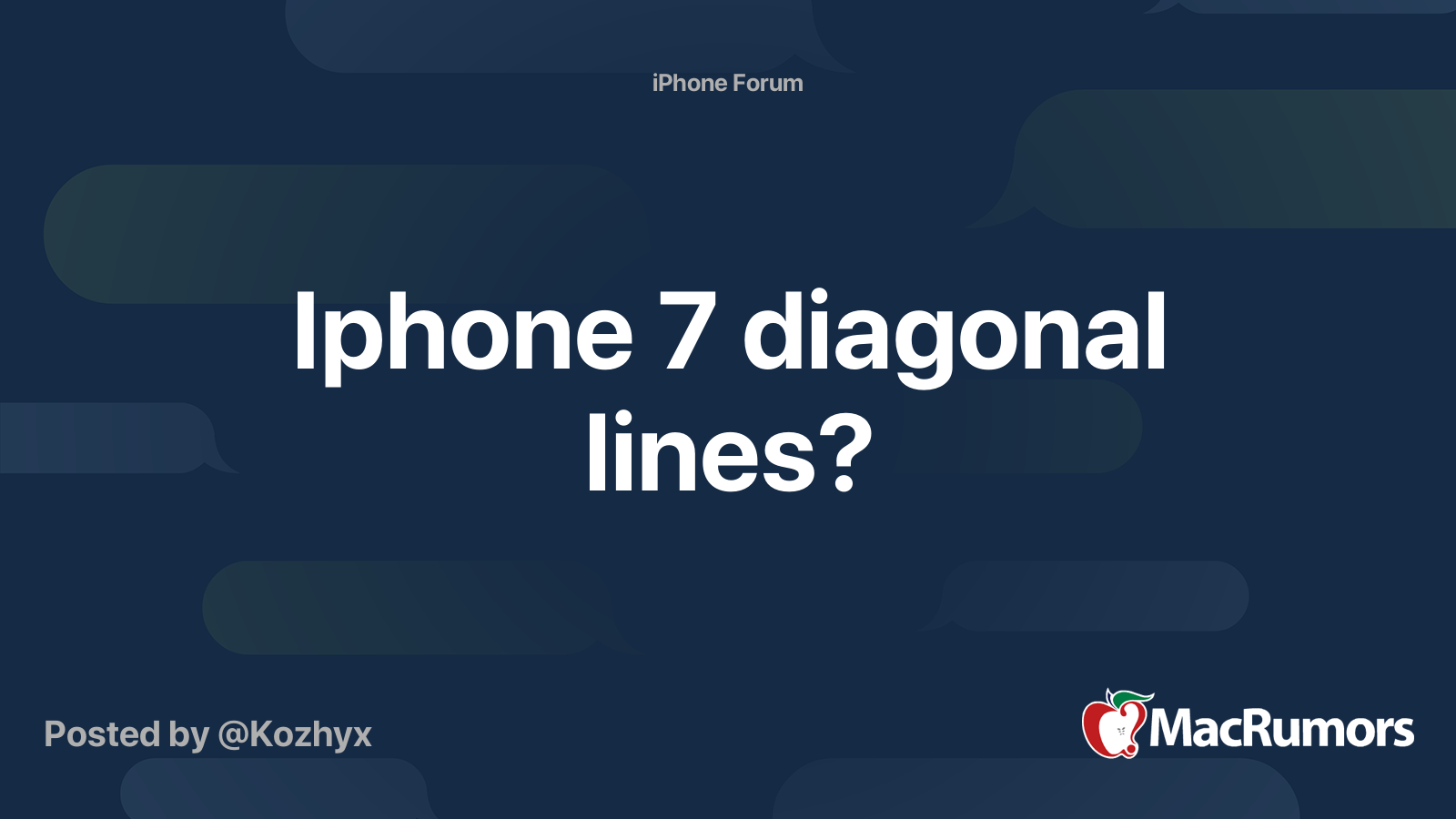Iphone 7 diagonal lines? | MacRumors Forums
