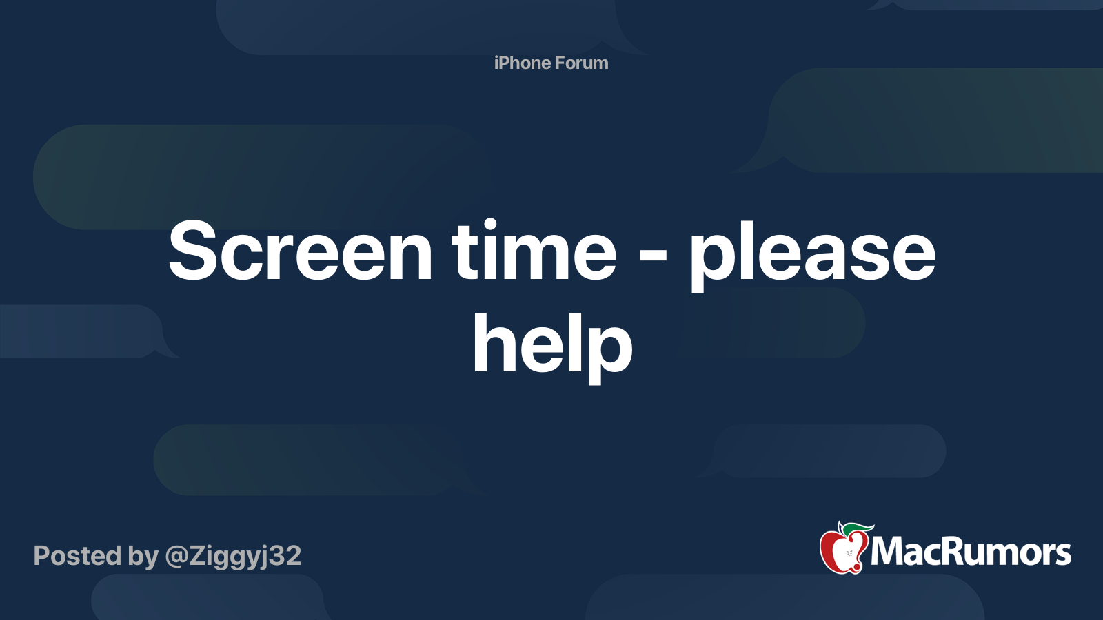 Screen time - please help | MacRumors Forums