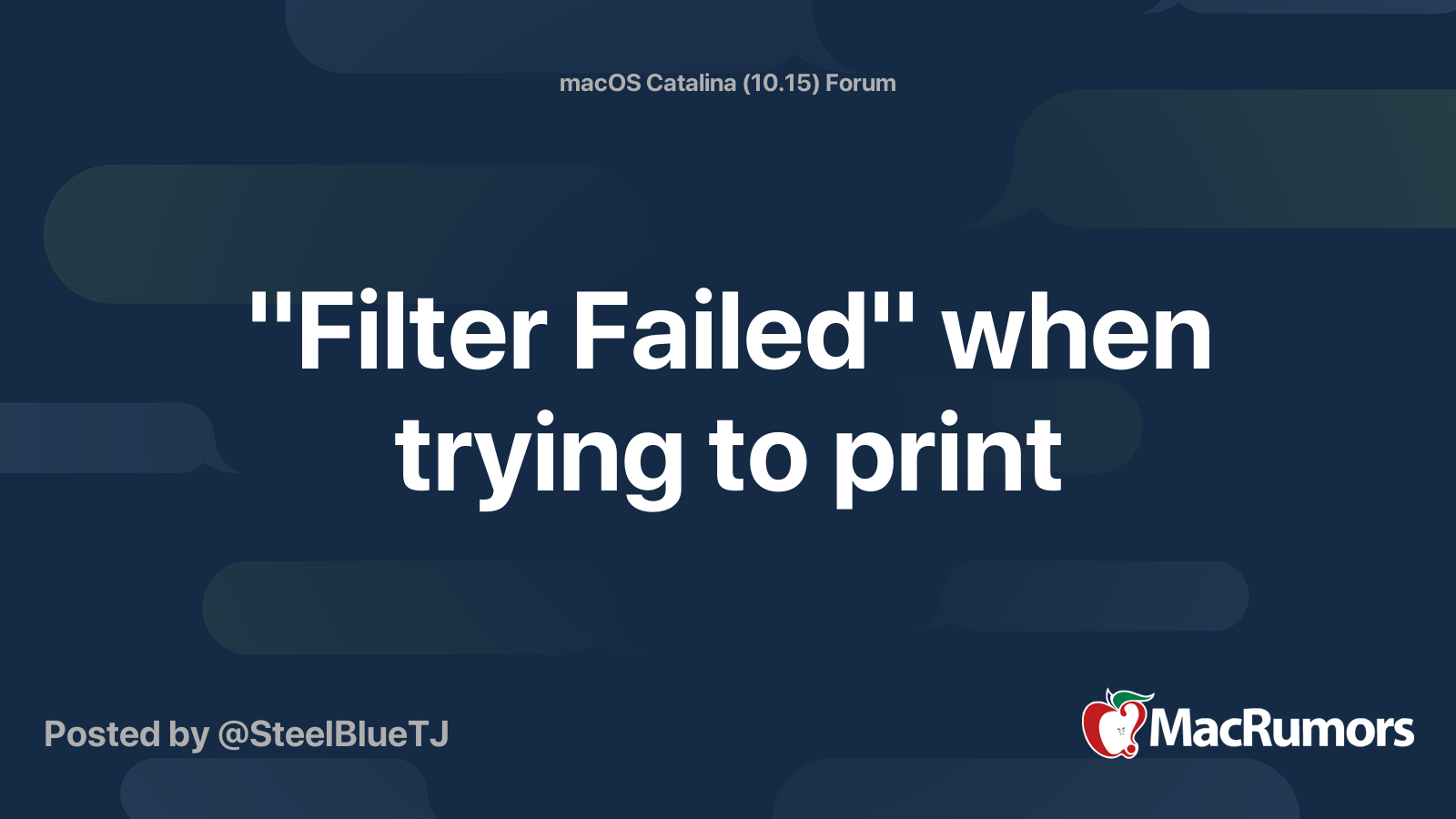 "Filter Failed" when trying to print | MacRumors Forums