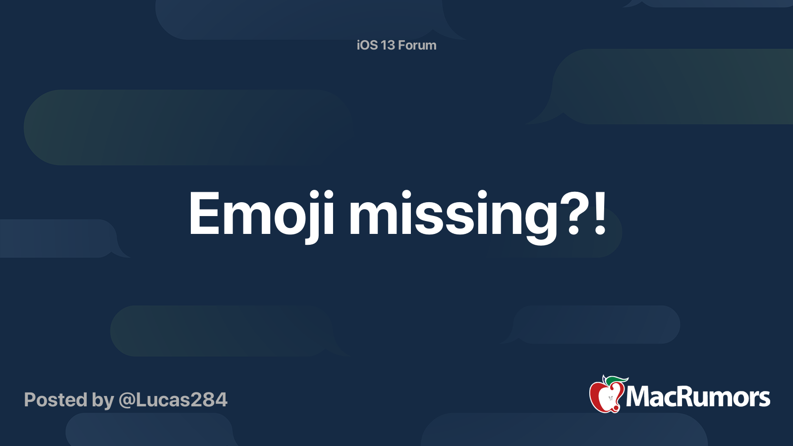 Emoji missing?! | MacRumors Forums