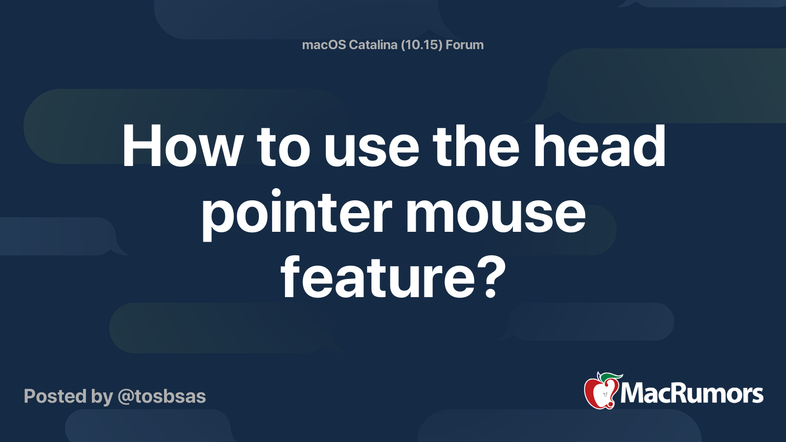 How to use the head pointer mouse feature? | MacRumors Forums