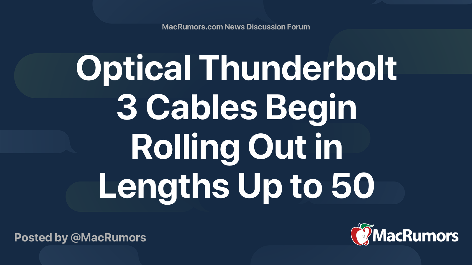 Optical Thunderbolt 3 Cables Begin Rolling Out in Lengths Up to 50 ...