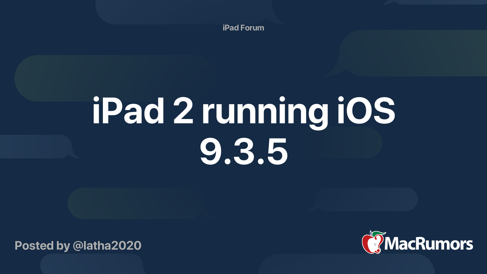 iPad 2 running iOS 9.3.5 | MacRumors Forums