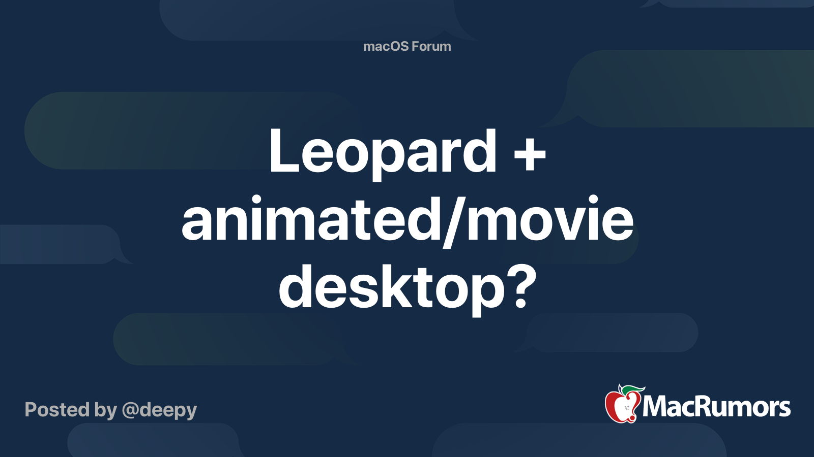 Leopard + animated/movie desktop? | MacRumors Forums