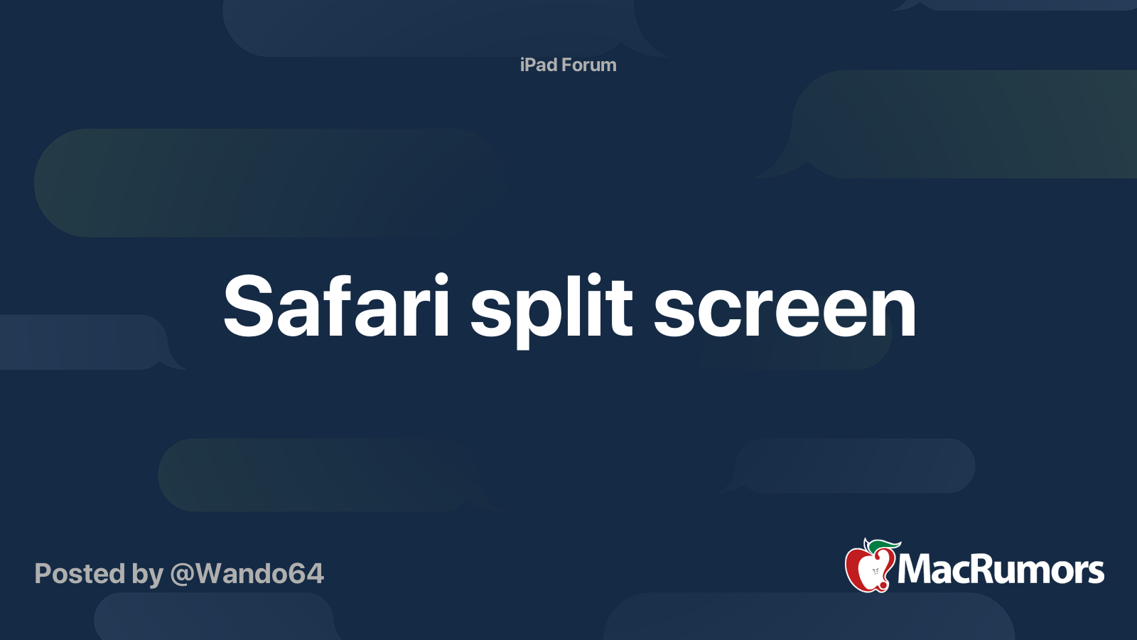 Safari split screen | MacRumors Forums