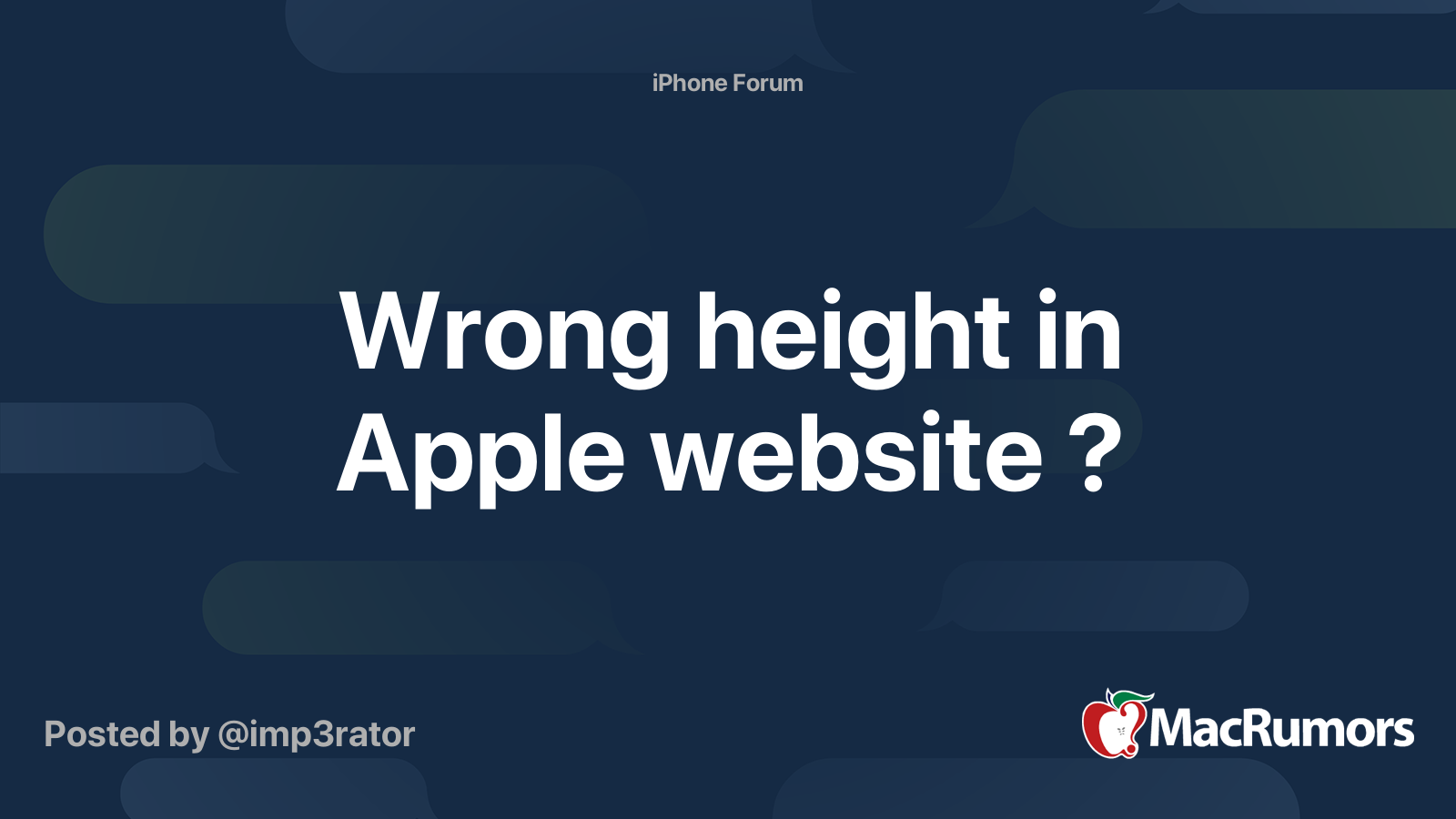 Wrong height in Apple website ? | MacRumors Forums