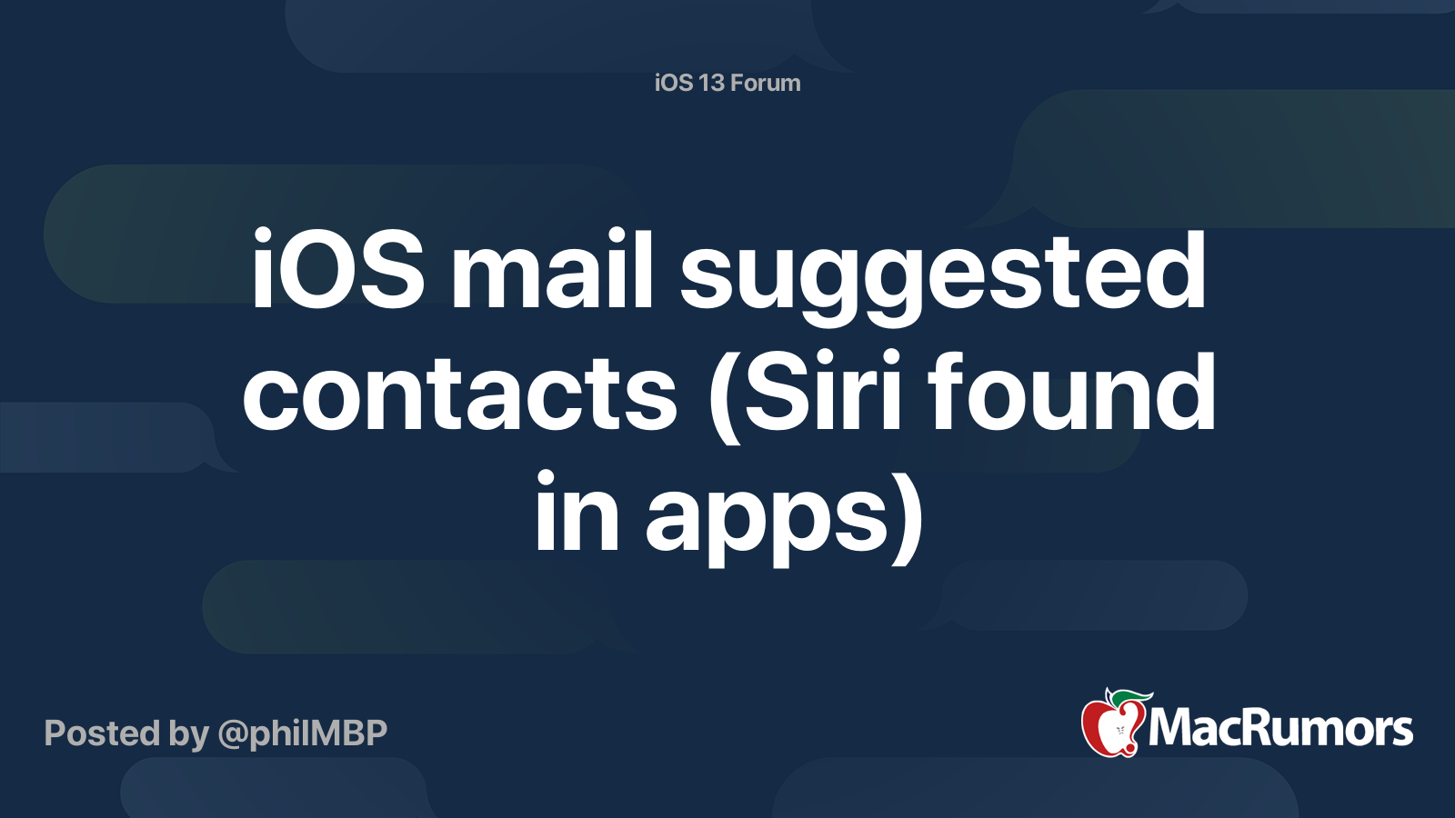 iOS mail suggested contacts (Siri found in apps) | MacRumors Forums