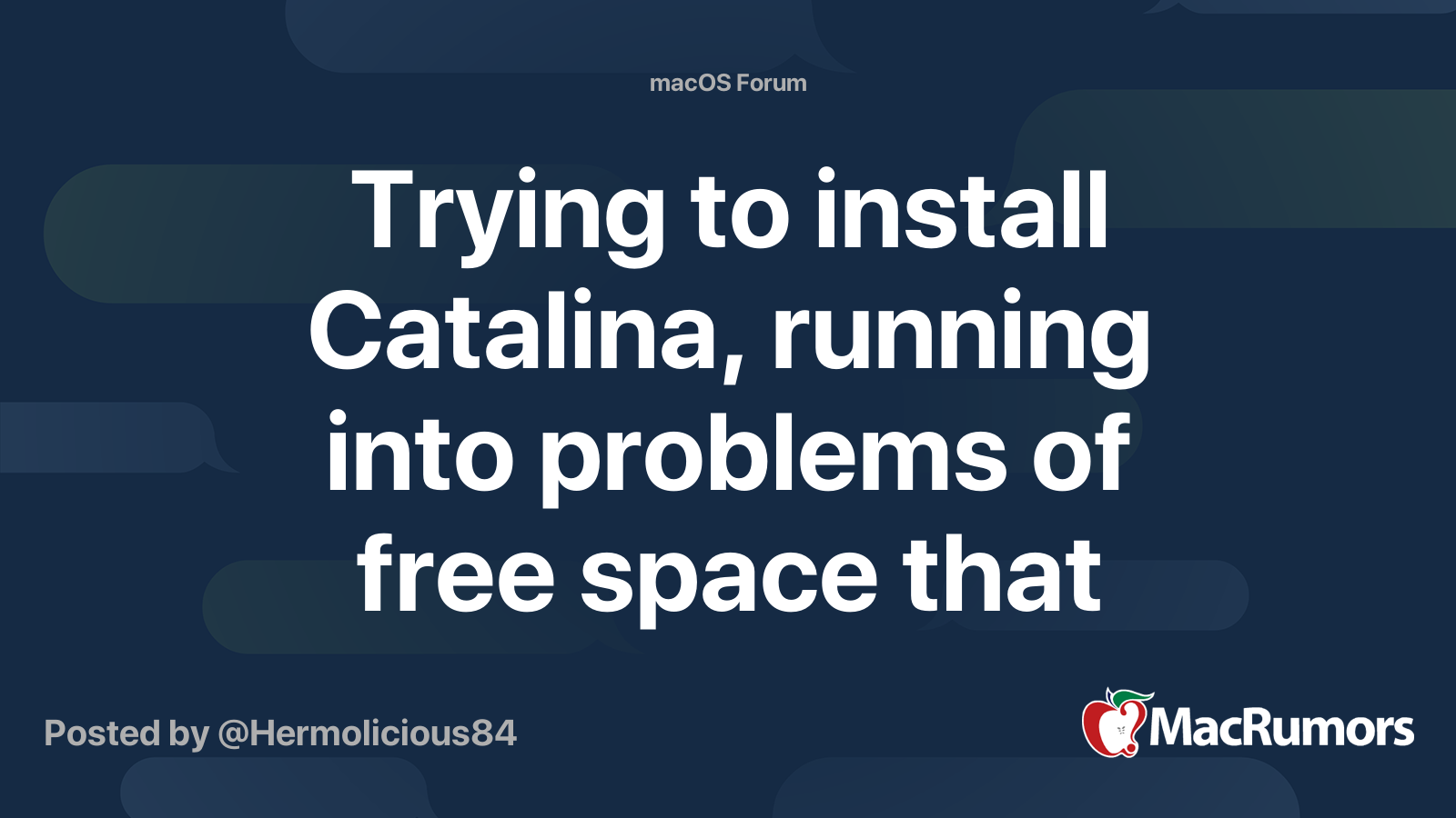 Trying to install Catalina, running into problems of free space that don't make sense ...
