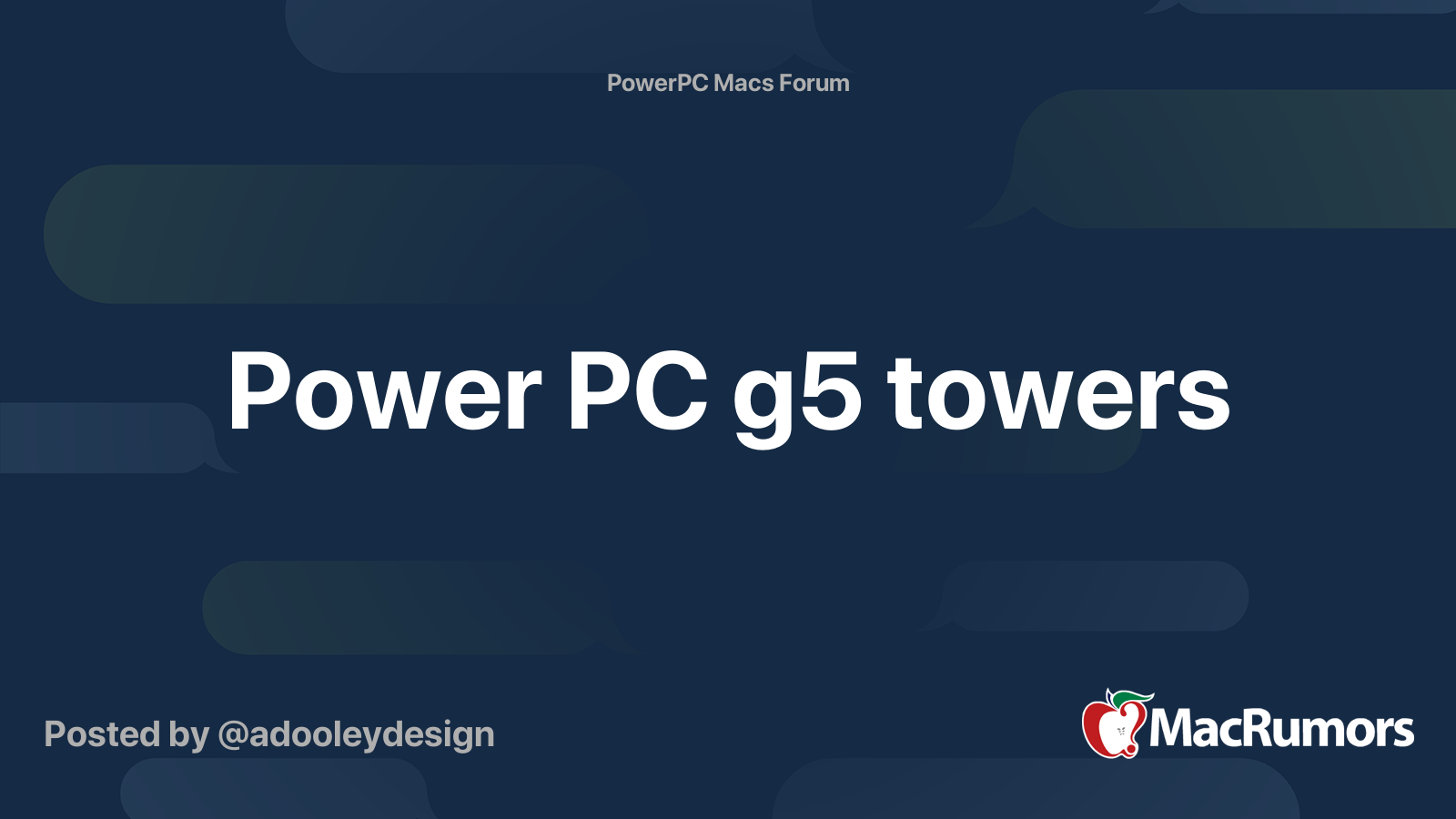 Power PC g5 towers | MacRumors Forums
