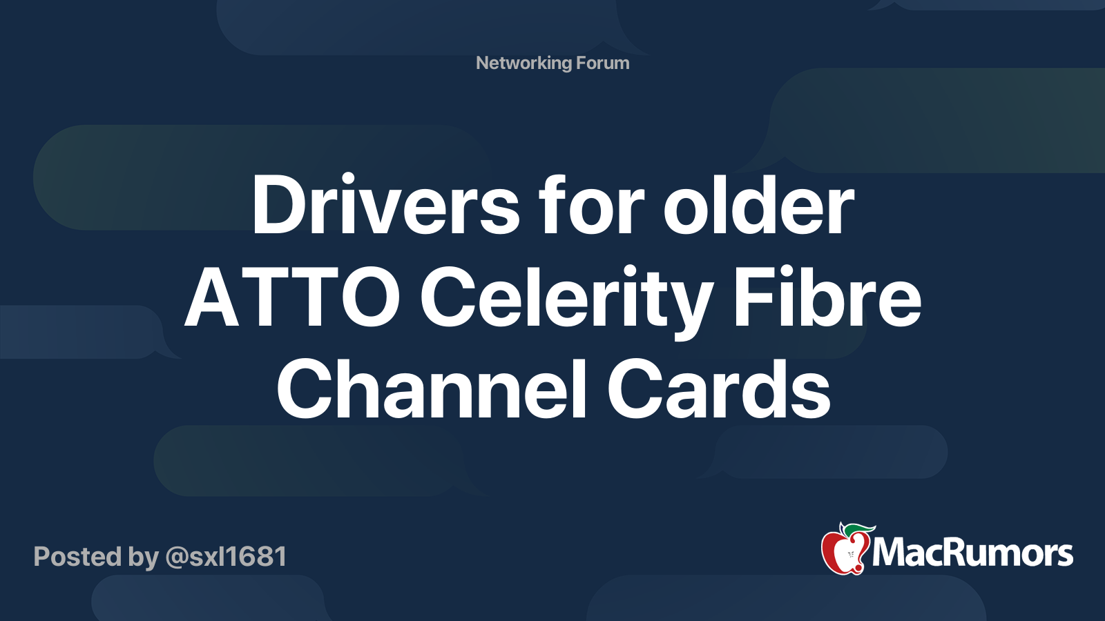 Drivers for older ATTO Celerity Fibre Channel Cards | MacRumors Forums