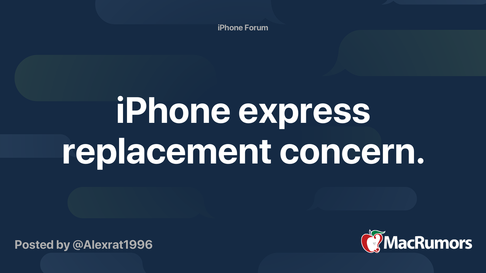 iPhone express replacement concern. | MacRumors Forums