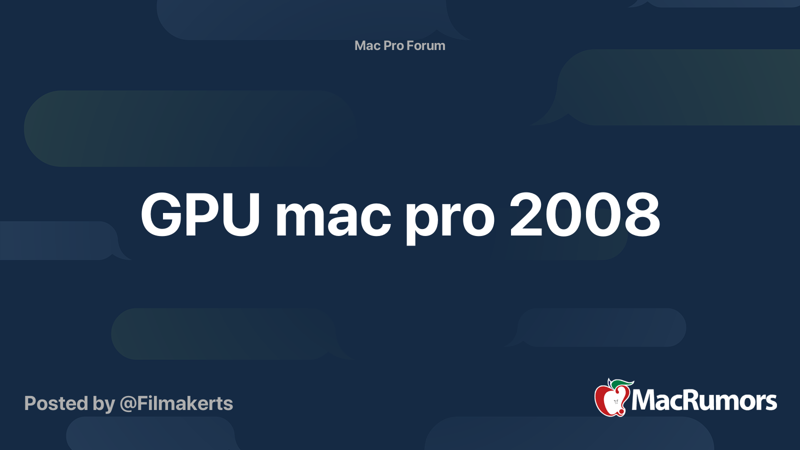 GPU mac pro 2008 | MacRumors Forums