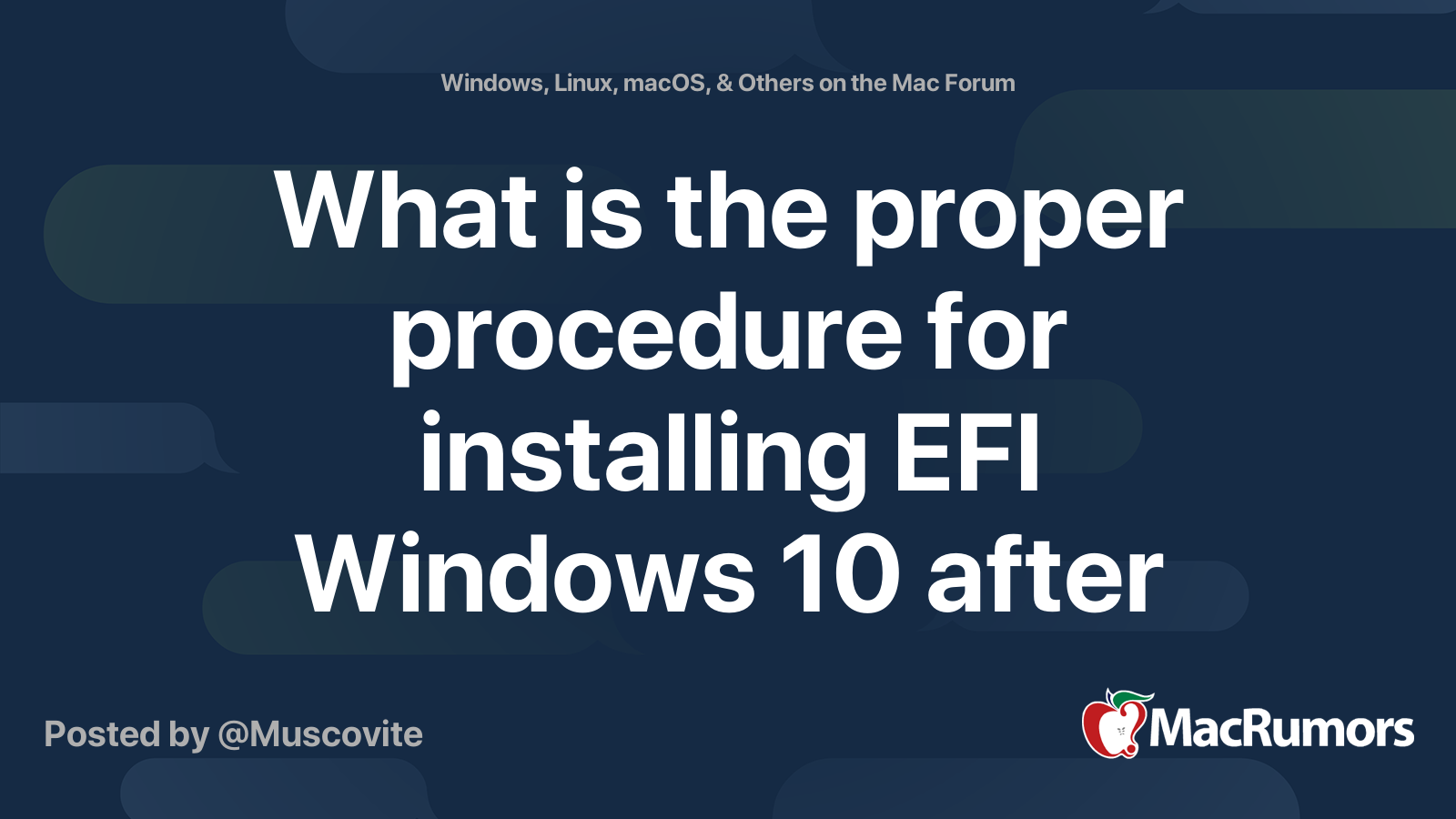 What is the proper procedure for installing EFI Windows 10 after Open ...