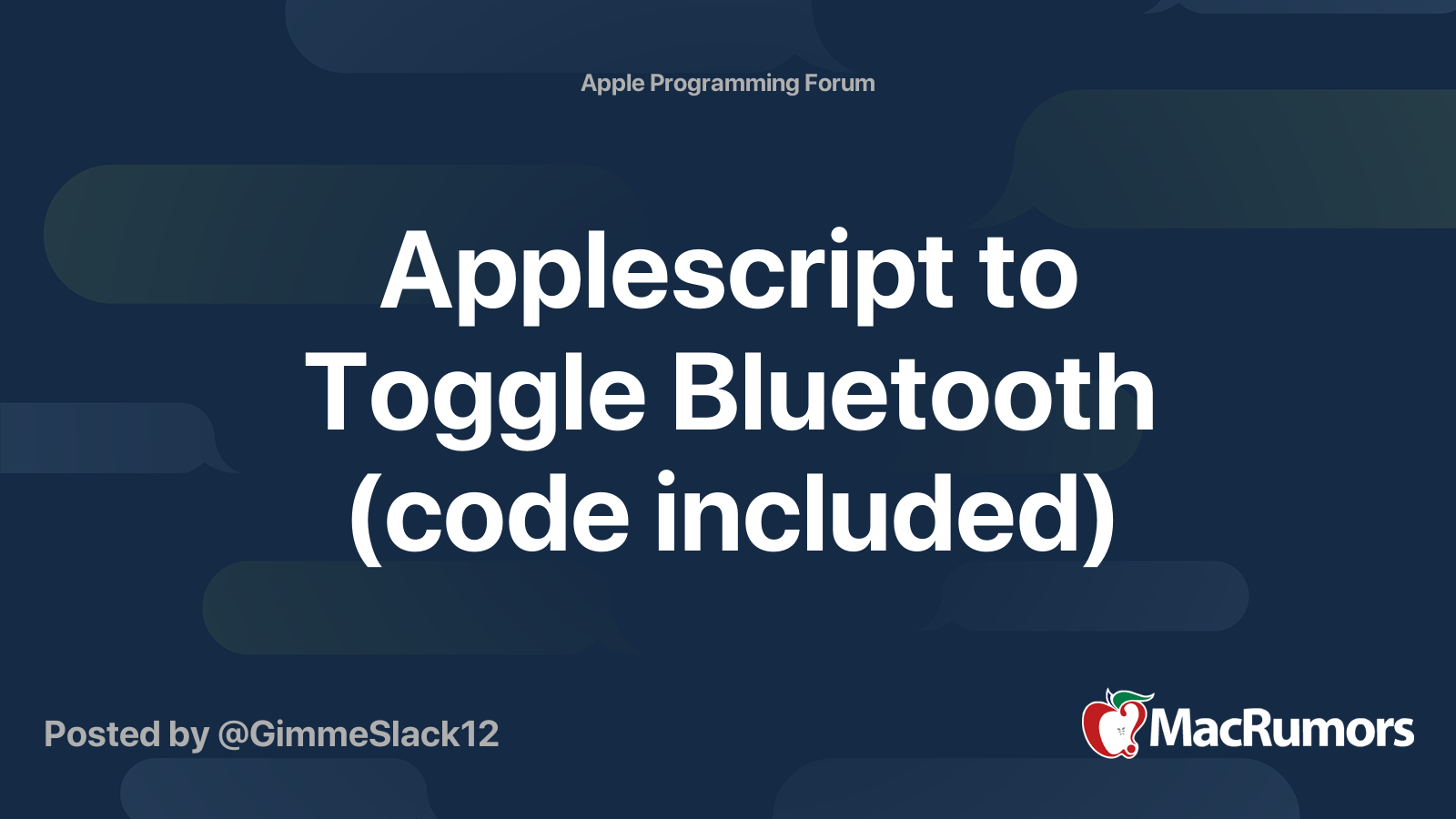 Applescript To Toggle Bluetooth Code Included Macrumors Forums 